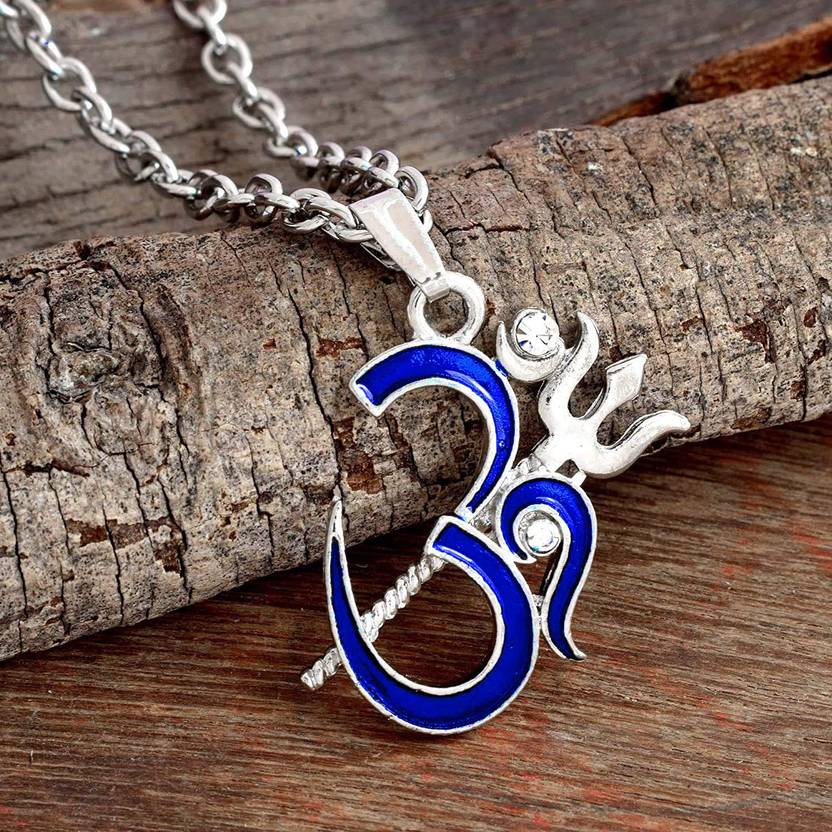 Stylewell Hindu God Lord Shiva Om With Trishul Diamong Nug Studded ...