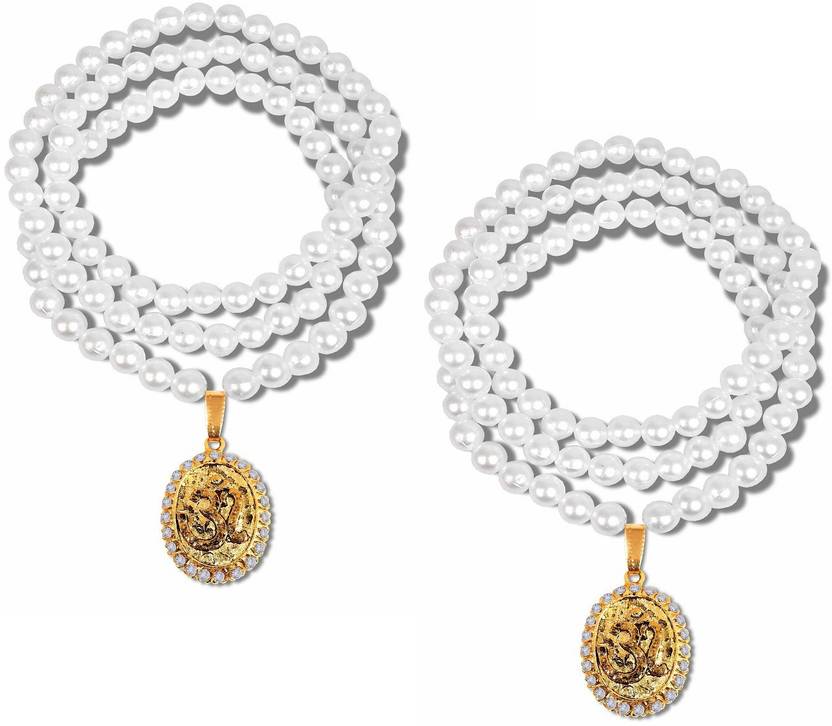 Stylewell Set Of 2 Om Oval Lord Shiva Mahadev Pendant Locket Moti Beads ...