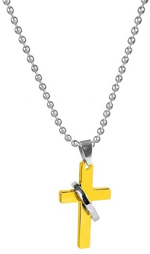 Airtick Small Size Golden Holy Jesus Christ Cross Isa Masih Ring Locket ...