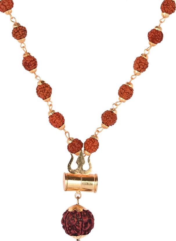 DOKCHAN Rudraksha Mala With Shiv Trishul Lord Shiv Damru Locket With ...