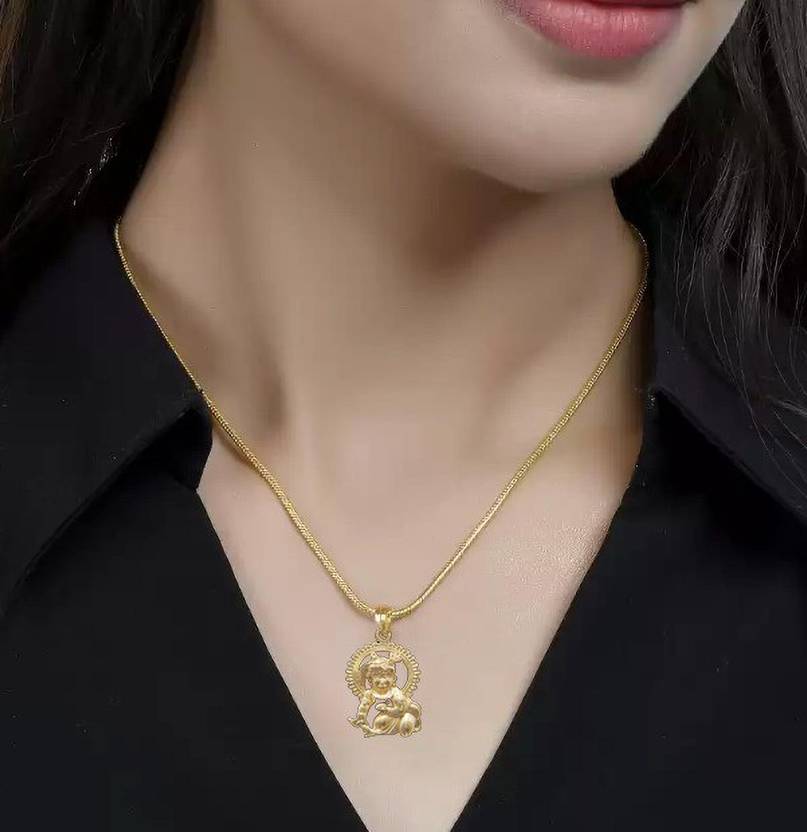 Gilher Gilher Gold Plated Ladoo Gopal Chain Locket For Women And Men ...