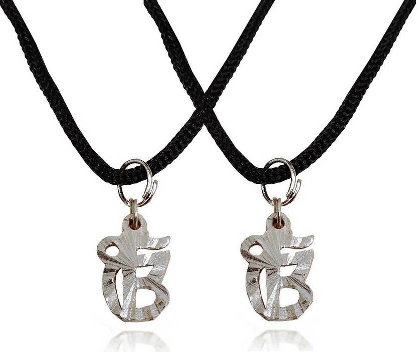 Adhvik Set Of 2 Silver Ek Onkar Wahe Guru Ji Sikh Logo Locket Pendant ...