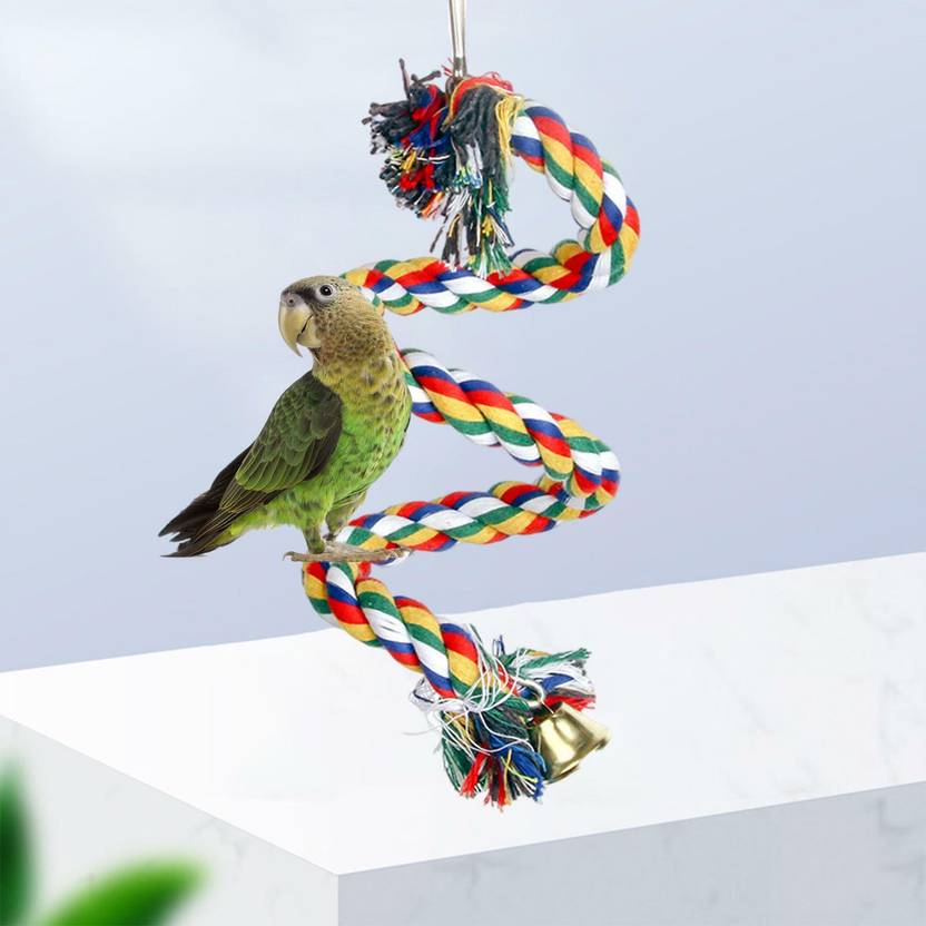 Lyla Parrot Rope Budgie Bell Swing Bird Cage Conure Cockatiel Perch ...