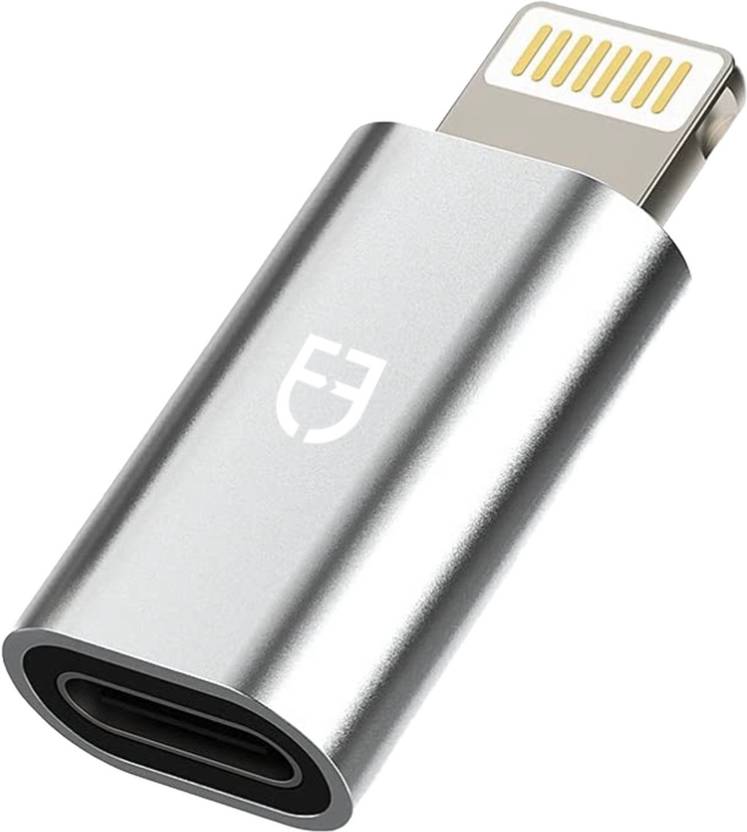 Fuel co Silver USB-C Female to Lightning Cable Adapter Type-C 8 Pin ...