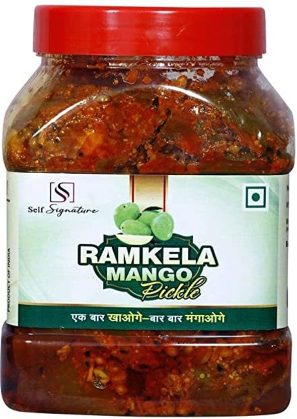 self signature Homemade Organic Ramkela Mango Pickle Aam ka Achar (1 Kg ...