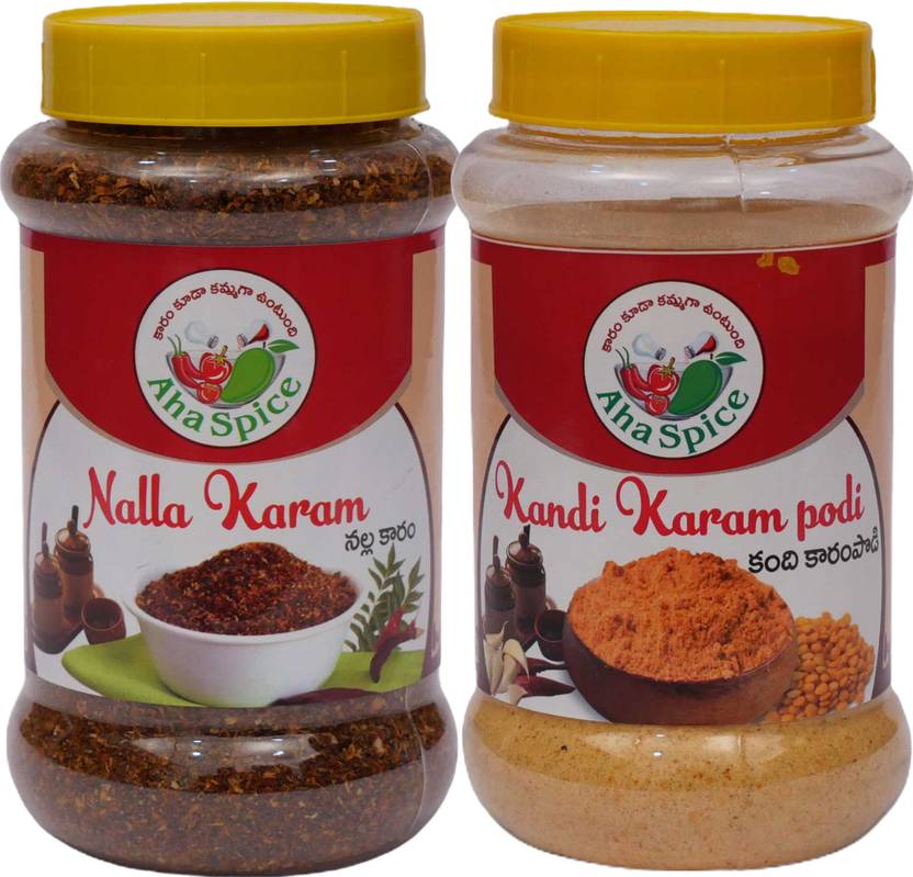 AHA NALLA Karam 250Grams and TOOR DAL(Kandi Karam Podi) spice powder ...