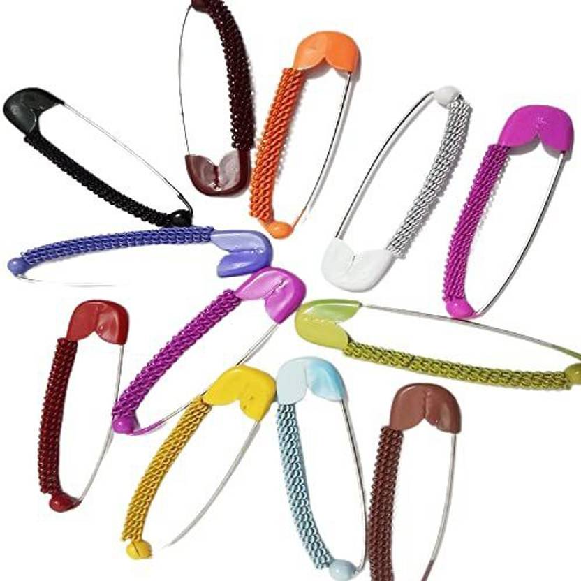 Pihet Women Saree Pin Safety Pins Set Stainless Steel