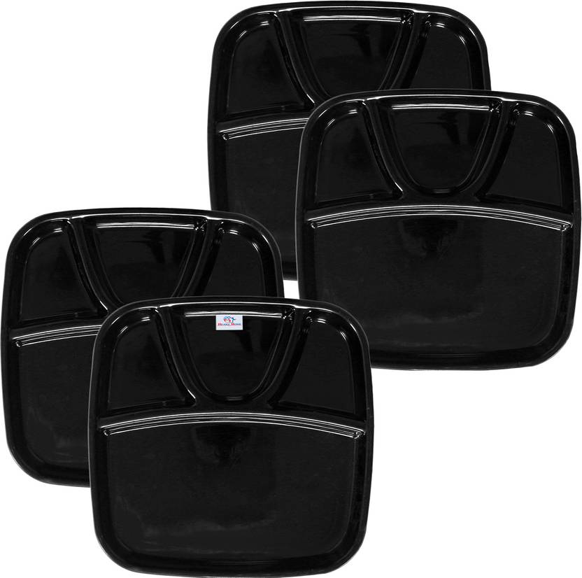 Heart Home Plastic Serving Plate Set For Dinner With 4 Partitions Set heart-home-plastic-serving-plate-set-for-dinner-with-4-partitions-set