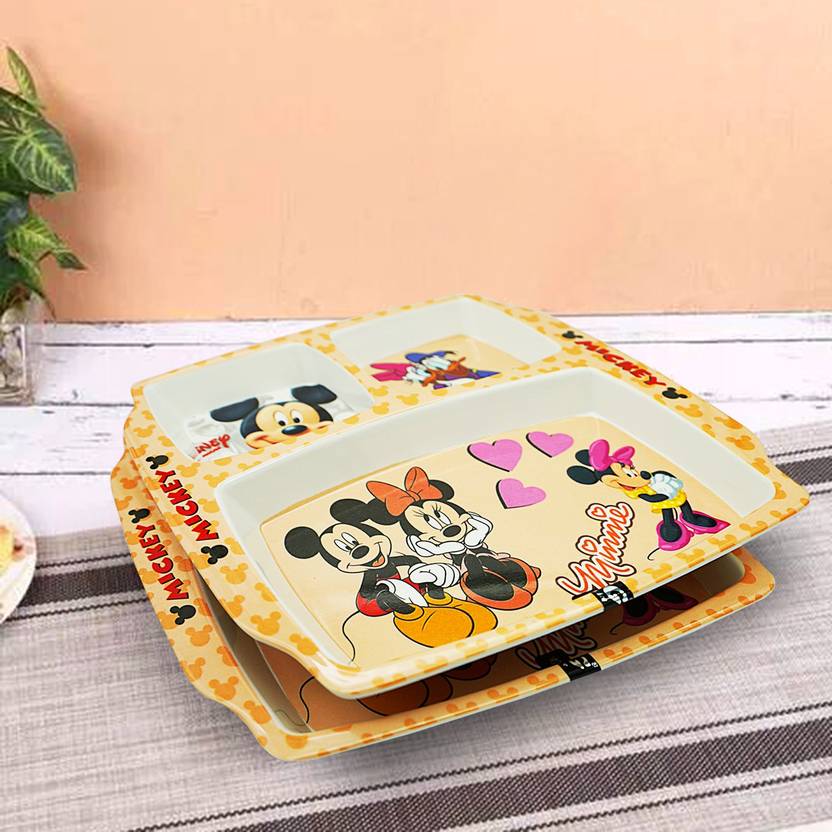 Chaque Decor Kids Partition Plate Multicolored Large Double Coated Set ...