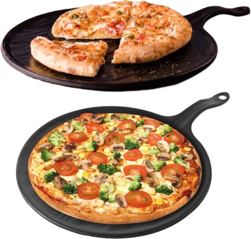 Master Unbreakable Round Slim Large Melamine Pizza Platter with Handle ...