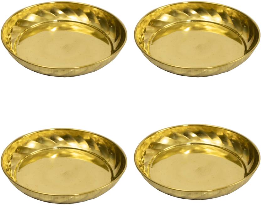 Spillbox Brass Diya Oil Lamp plate for Home Temple Puja Articles Decor ...