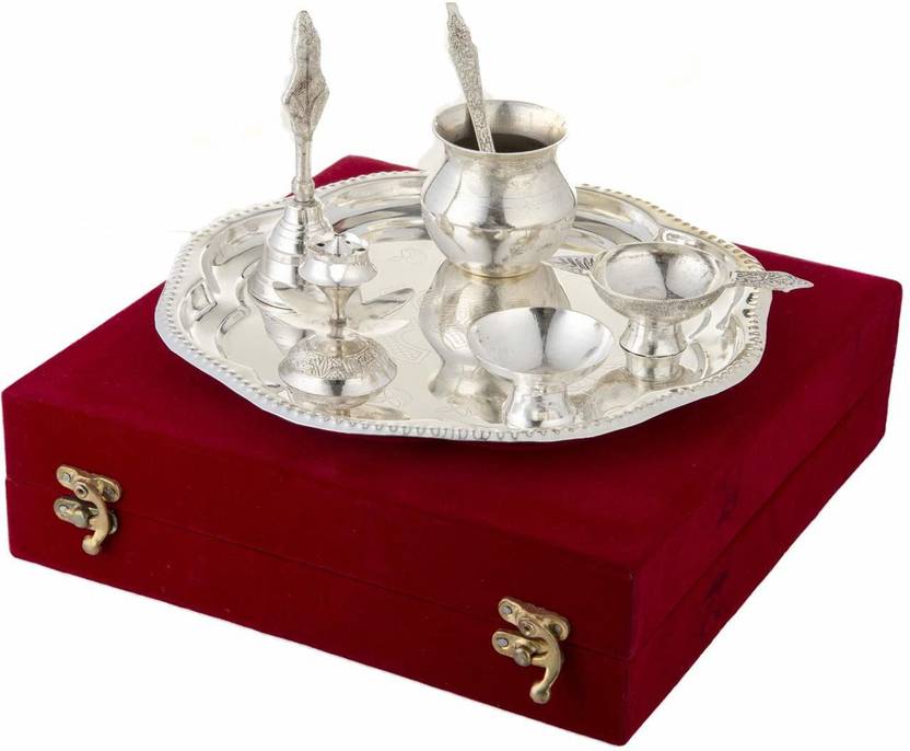 Delhi Gift House Brass Puja Pooja Thali | Aarti Bartan Plate Special ...
