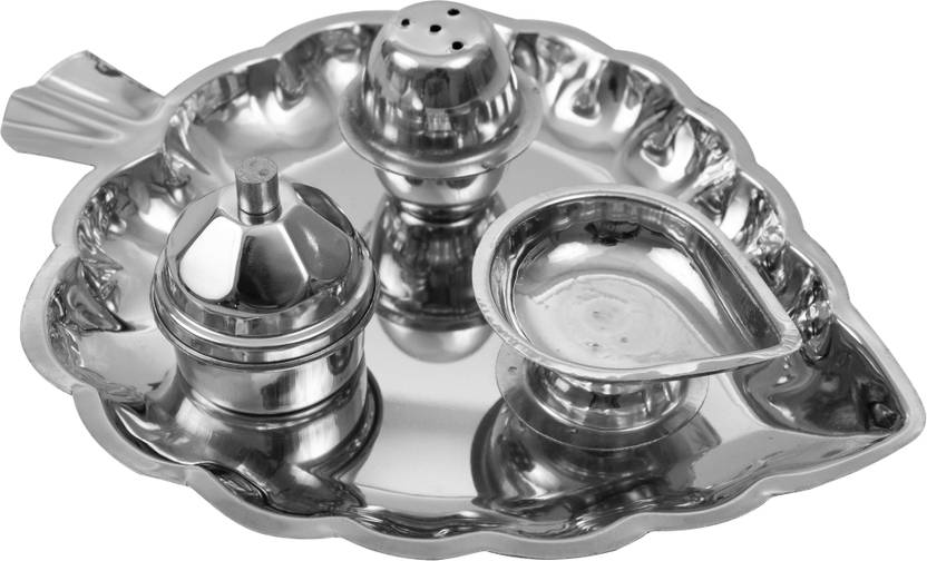 Djuize Stainless steel Thali kumkum Plate for Pooja/Worship-Bowl-Dhoop ...