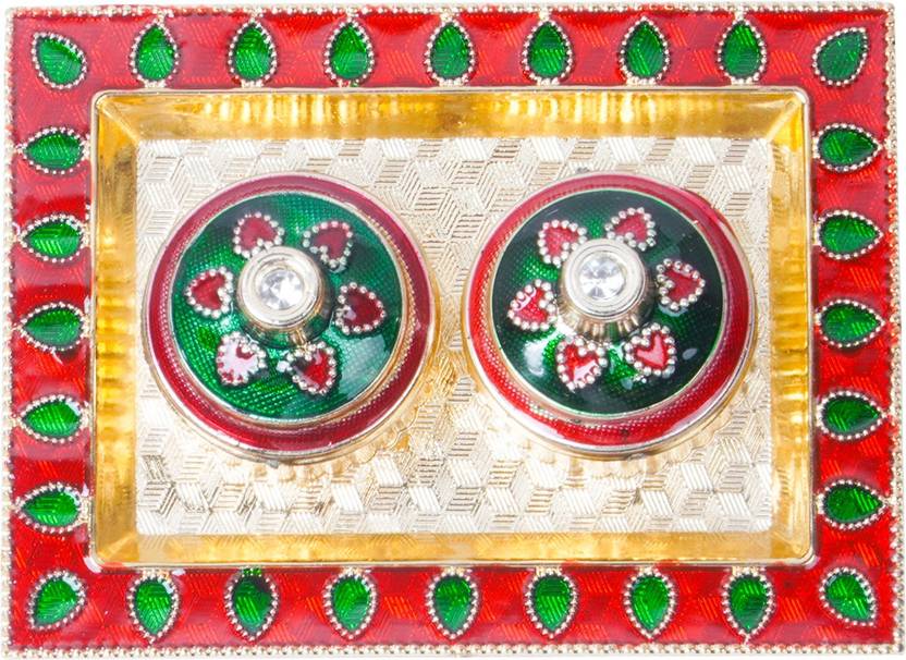 JMD Creation Pooja Thali with Roli Rice Chopra Set Silver Price in ...