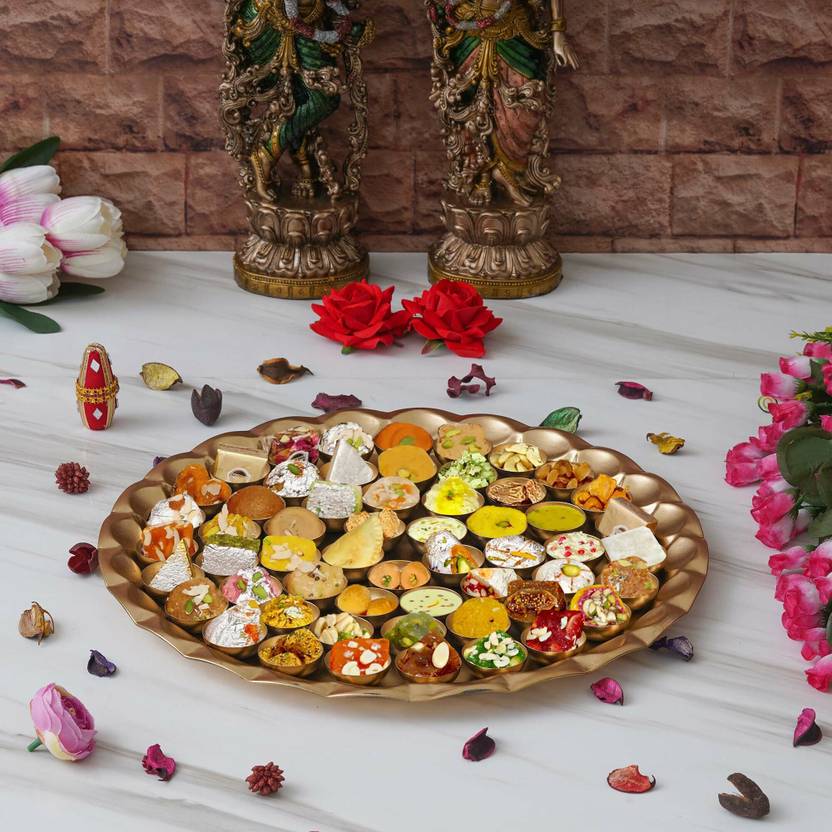 WEBELKART Chappan Bhog Thali/ Poojan Thali for Home Temple ,56 BHOG ...