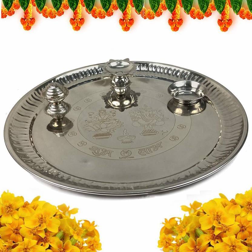 Unique Rzotica (ur) DHAN LAXAMI Steel Aarti Pooja Thali Set | Puja ...