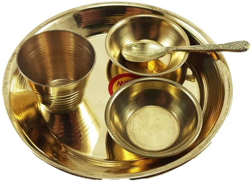 Radha Krishna Shringar Store Gopal Poojab Bhog Thal Set Brass Price in ...