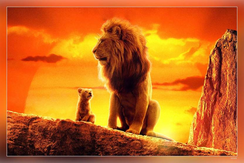 Movie The Lion King Mufasa The Lion King Simba Hd Matte Finish Poster Paper Print - Animation ...