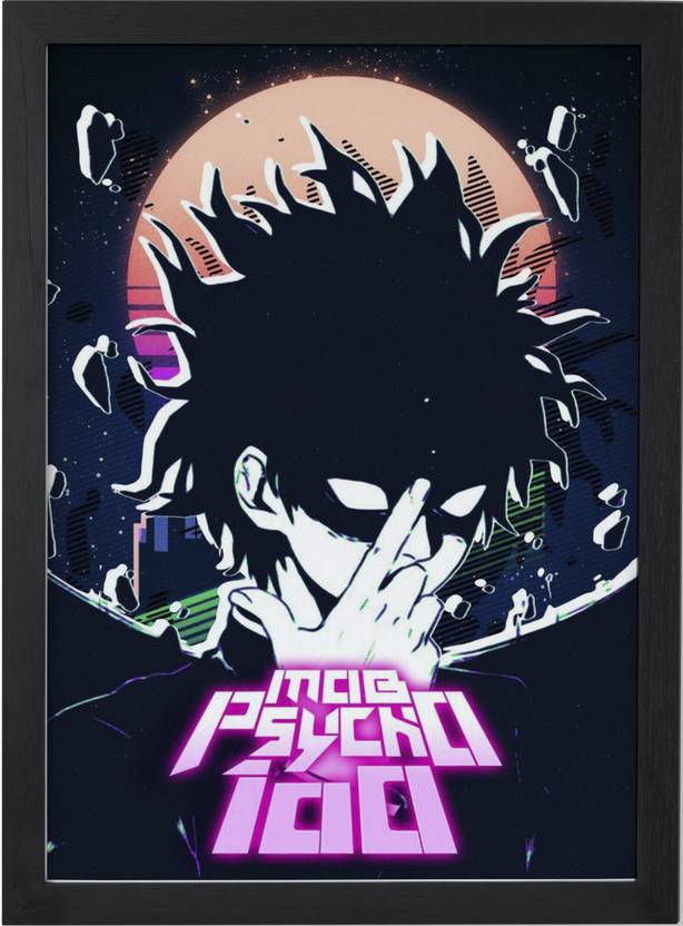 mob psycho poster with frame mob psycho wall poster (Size_13x9.8 inch ...