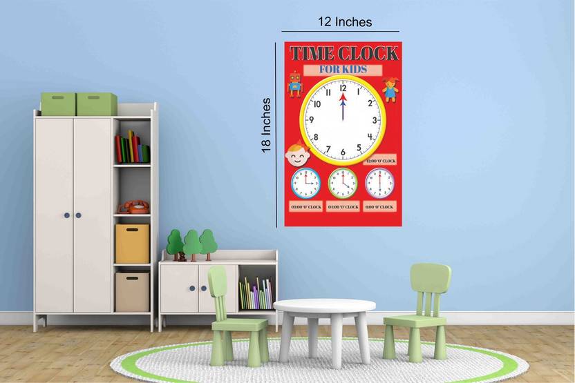 Early Learning "Time Clock" Paper Poster|Kids Education Decorative ...