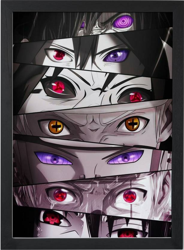 naruto poster with frame naruto eyes sharingan wall poster (Size_13x9.8 ...