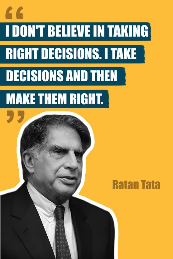 Ratan tata Motivational Quote Inspirational poster Photo Frame for Wall ...
