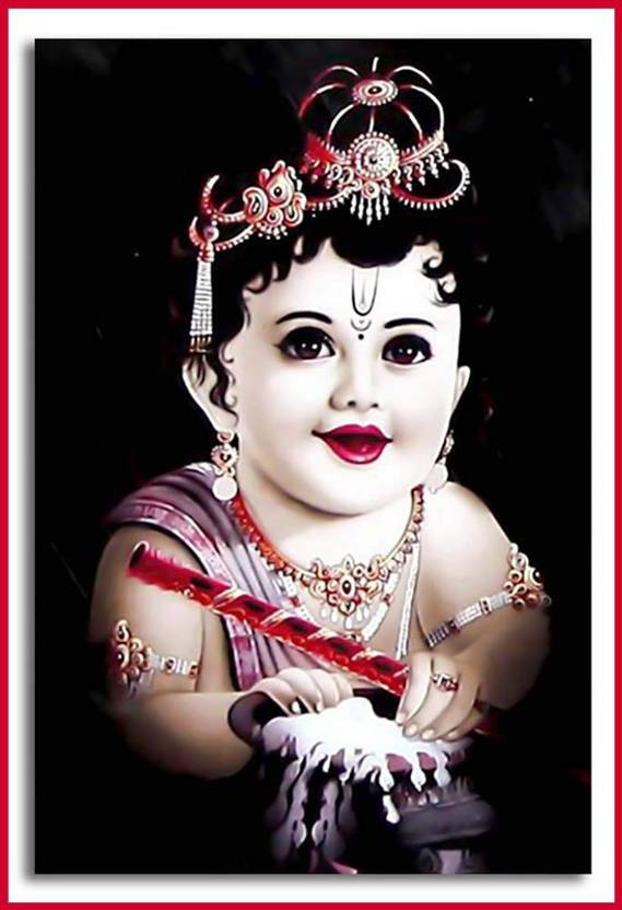 Poster Lord Krishna Baby Krishna Ladoo Gopal Photo sl-13239 (LARGE ...