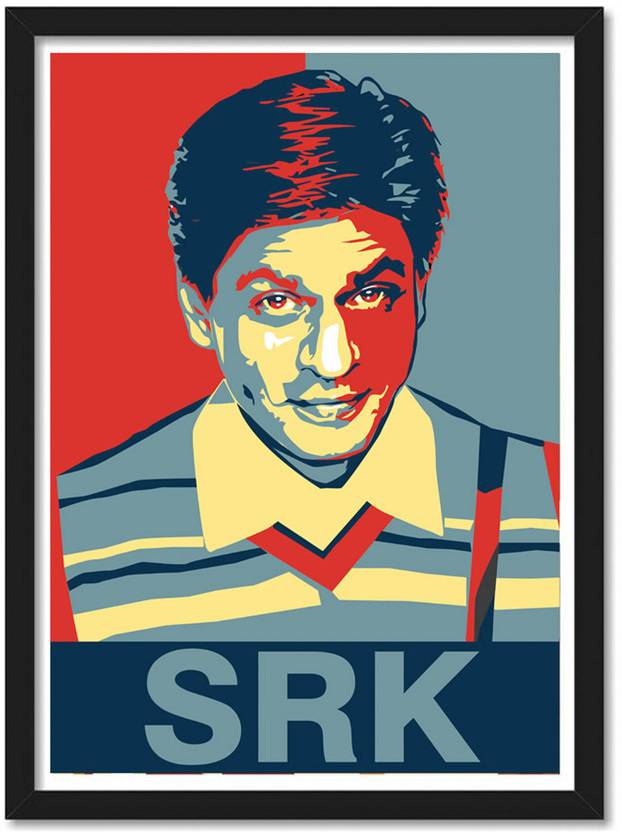 SRK Large Shahrukh Khan Large Framed Poster for Room & Office(13x19 ...