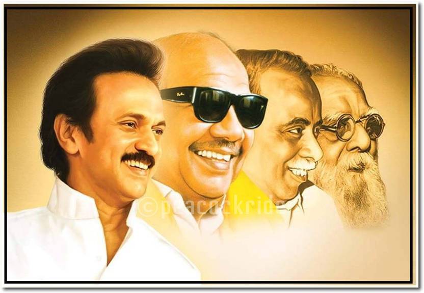Stalin Kalaignar Periyar Anna I DMK I Wall Poster A4 Fine Art Print ...