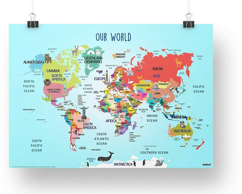 World- World Map and Its Countries- Learning | world map poster for ...