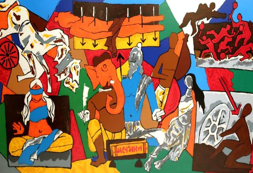 Poster Mf Hussain Painting Design Mahabharata sl-13312 (LARGE Poster ...