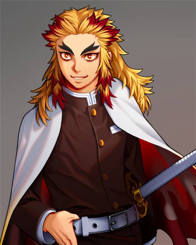 Kimetsu No Yaiba Ufotable Rengoku Kyoujurou Arasdel Long Matte Finish ...