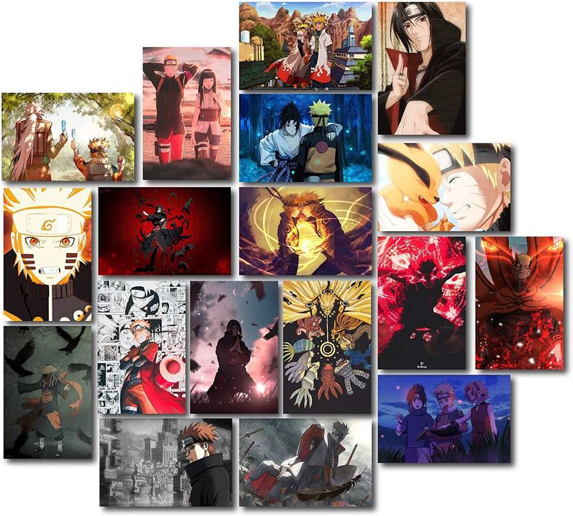 Naruto Anime Wall Poster | Pack of 18 wall collage kit |Anime Wall ...
