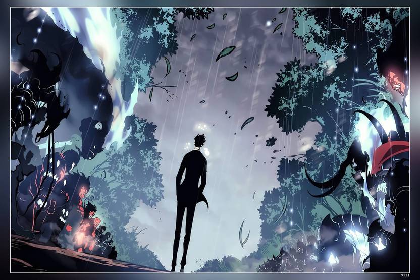 Sung Jin-Woo Solo Leveling Anime Matte Finish Poster P-9531 Paper Print ...