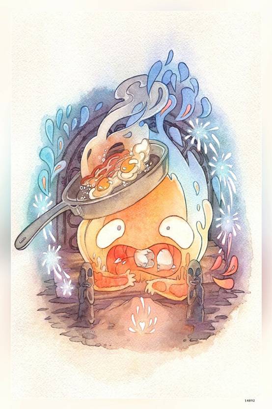 Howls Moving Castle Anime Art Calcifer Drawing Hayao Miyazaki Studio ...