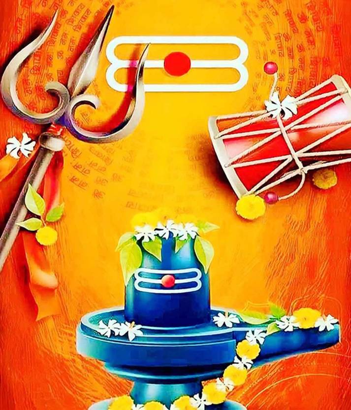 Self Adhesive UV Coated High Resolution Vinyl Print- Shiv Linga Poster ...