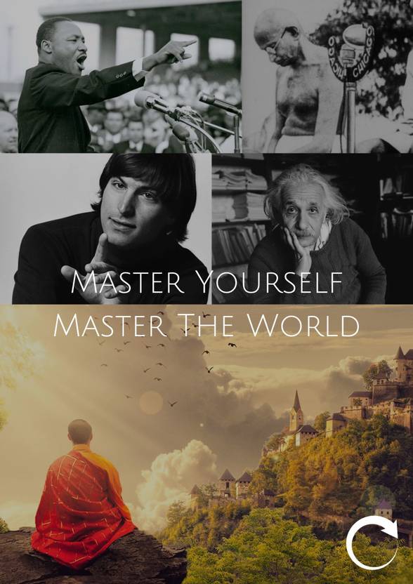 Einstein, Martin L.K. Jr., Steve Jobs, Gandhi, Monk Inspiring Poster ...