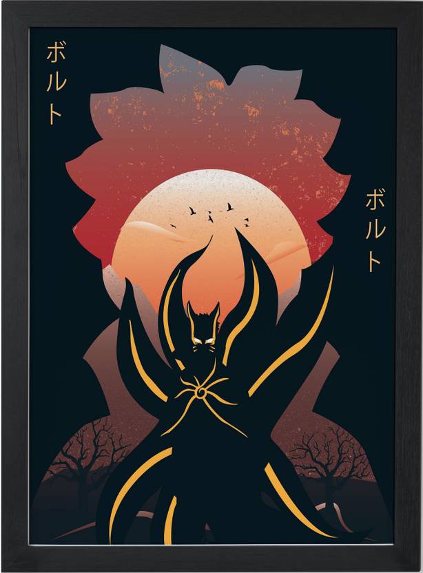naruto poster with frame naruto brayon mode wall poster (Size_13x9.8 ...