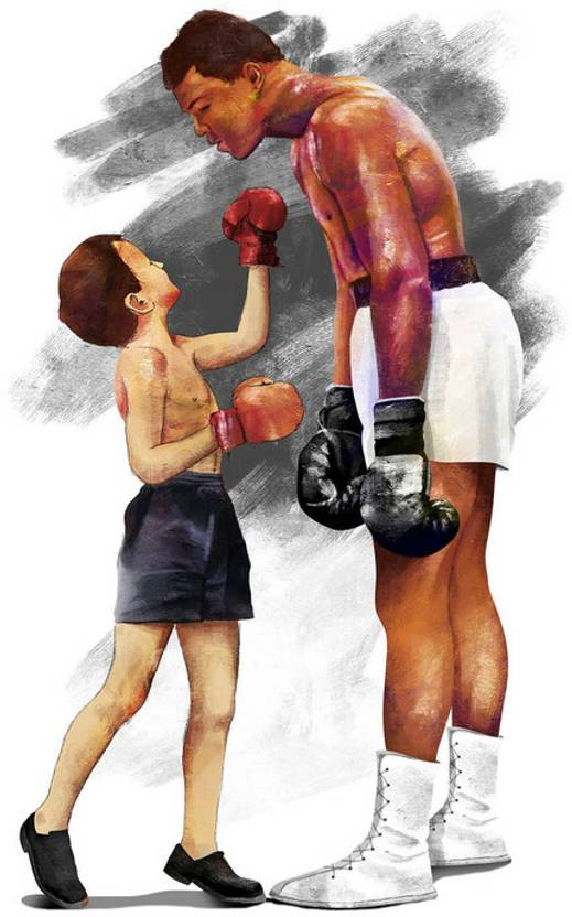 Ali Boxing Child Drawing Muhammad Ali Matte Finish Poster Paper Print ...