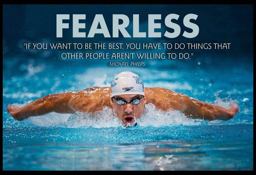 Poster Michael Phelps Motivational Fearless sl-13321 (LARGE Poster ...