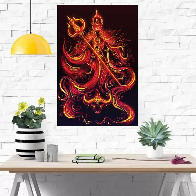 Shakti God Wall Poster, Shiv Shakti Poster for Pooja Room or Indoor ...