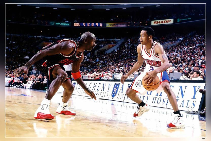 Michael Jordan Nba Basketball Allen Iverson Matte Finish Poster P-8887 ...