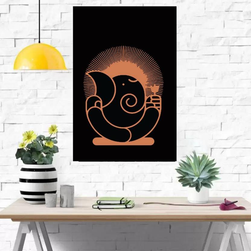 Lord Ganesha Wall Poster, Ganesha Abstract Art, Ganpati Bappa Wall ...