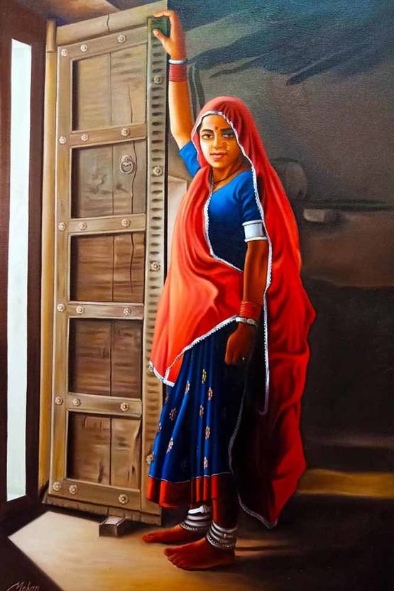 Rajasthani Painting Waterproof Vinyl Sticker Poster || can3454-3 Fine ...