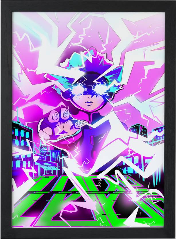 mob psycho 100 poster with frame mob psycho wall poster (Size_13x9.8 ...