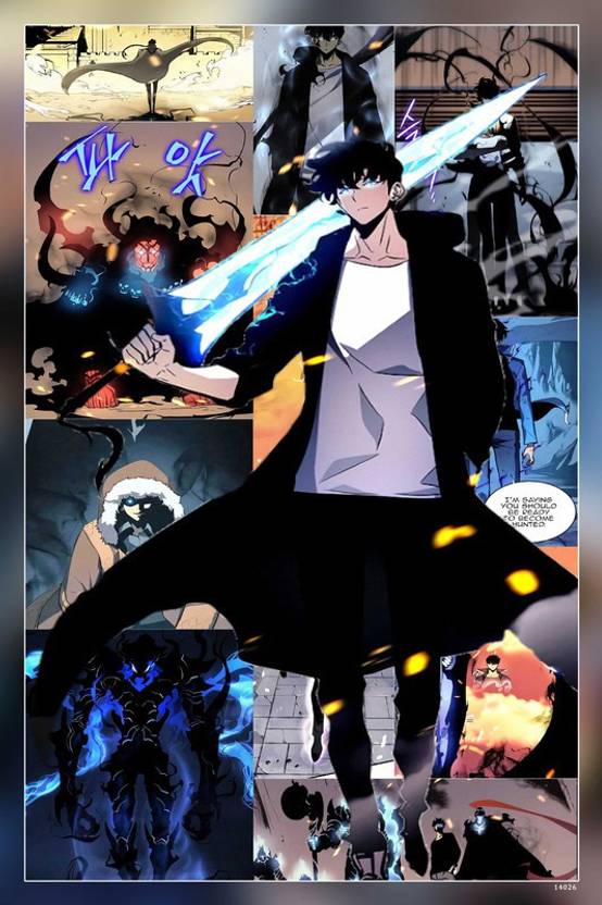 Solo Leveling Aesthetic Manhwa Sung Jin Woo Matte Finish Poster Paper Print - Animation ...