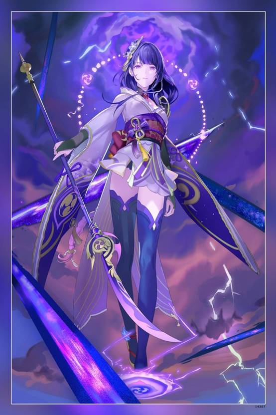 Raiden Shogun Genshin Impact Matte Finish Poster P-14307 Paper Print ...