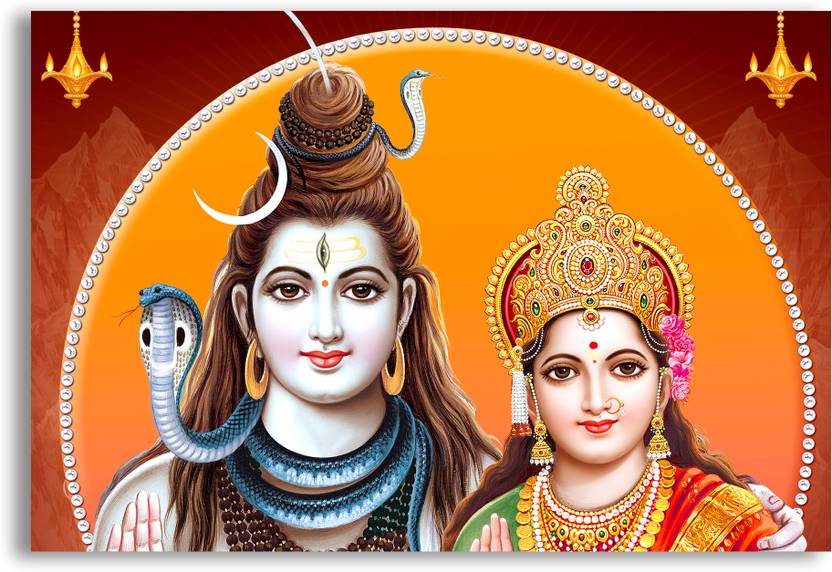 Lord Shiva & Godess Parvati Poster HD God Religious Poster For Pooja ...