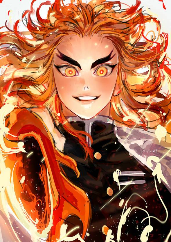 Kimetsu No Yaiba Ufotable Rengoku Kyoujurou Mikki Long Matte Finish ...