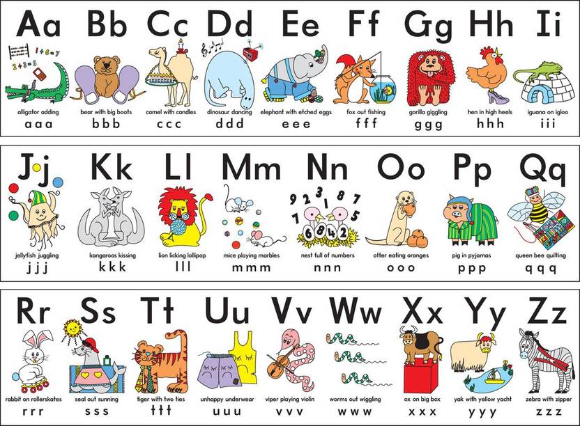 Abcd alphabet chart Poster Multicolor Photo Paper Print Poster ...